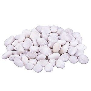 HOT SEAL 2.0 lb White River Rock Stones 1~1.5", Natural Decorative Highly Polished Pebbles, Indoor Decorative Stones for Plant, Aquariums, Landscaping, Garden Flower Bed, Vase Fillers