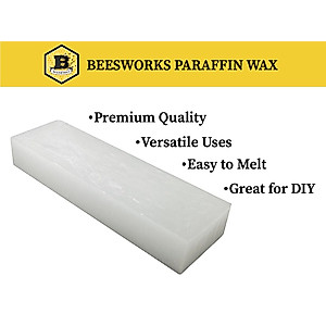 Beesworks Paraffin Wax - 1 lb Refined General Purpose Paraffin Wax - Pure Wax for DIY Candle Making, Canning, Waterproofing, Metal Preservation and More