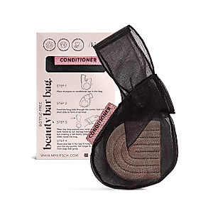 Kitsch Bar Soap Saver Bag – Recycled Mesh Beauty Bar Pouch for Body Wash, Conditioner & Shampoo Bars, Holder to Preserve Soap, Eco-Friendly, Patented Bag – Black