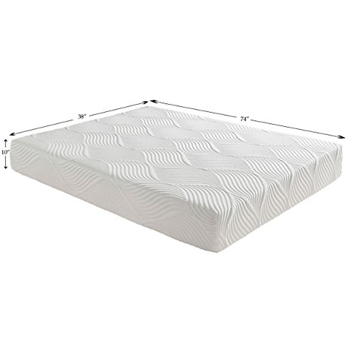 Lexicon Nocturne 10" Gel Infused Memory Foam Mattress, Twin, White