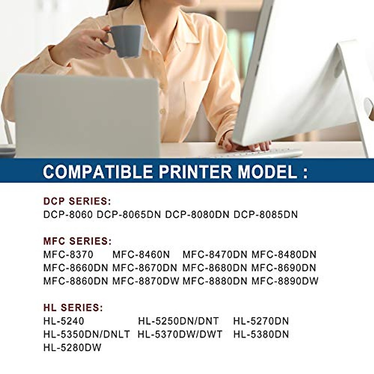 1 Pack TN-620 TN620 Black Toner Cartridge Replacement for Brother MFC-8370 8460N 8470DN 8480DN 8880DN 8660DN 8670DN 8860DN 8870DW 8680DN 8690DN 8890DW DCP-8060 8065DN 8080DN 8085DN Printer.