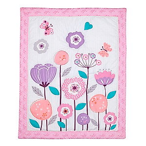 Bedtime Originals 3 Piece Crib Bedding Set, Magic Garden, Multicolor