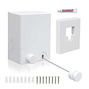 SHERY Retractable Clothesline Adjustable Outdoor Wall Mount Rope Heavy Duty Stainless Clothes line Indoor or Outdoor Clothes Drying line 13.8feet