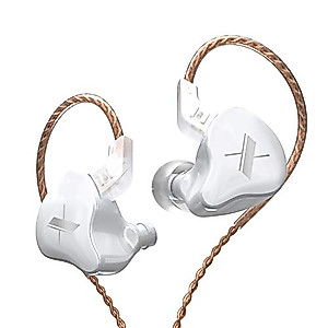 KZ EDX in-Ear Monitors, HiFi Stereo Stage/Studio IEM Wired Noise Isolating Sport Earphones/Earbuds/Headphones with Detachable Cable 2Pin for Musician Audiophile (Without Mic, White)