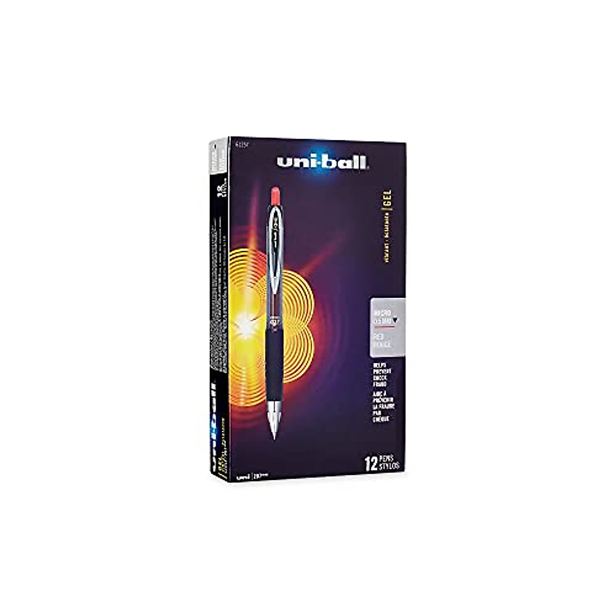 uni-ball 61257 Signo Gel 207 Roller Ball Retractable Gel Pen Red Ink Micro Fine Dozen