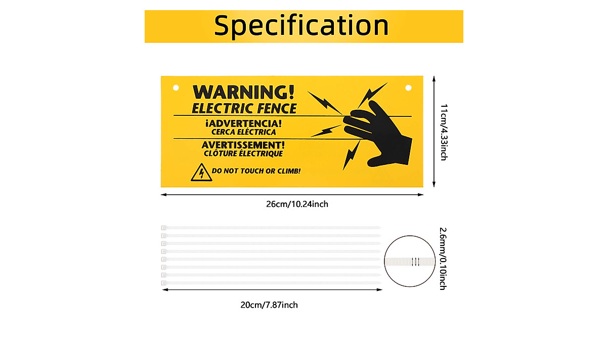 6 Electric Fence Warning Signs for Safety - Durable & Clear