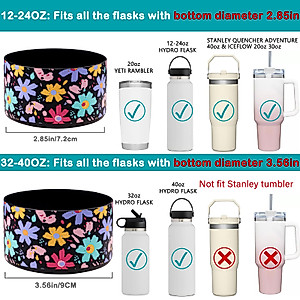 HEYSKAY Protective Flask Silicone Boot 12-24oz for Hydro Flask Water Bottle Bottom Cover Base, and Compatible with Stanley, Yeti, Simple Modern and Other Water Bottle with 2.85inch Bottom Diameter