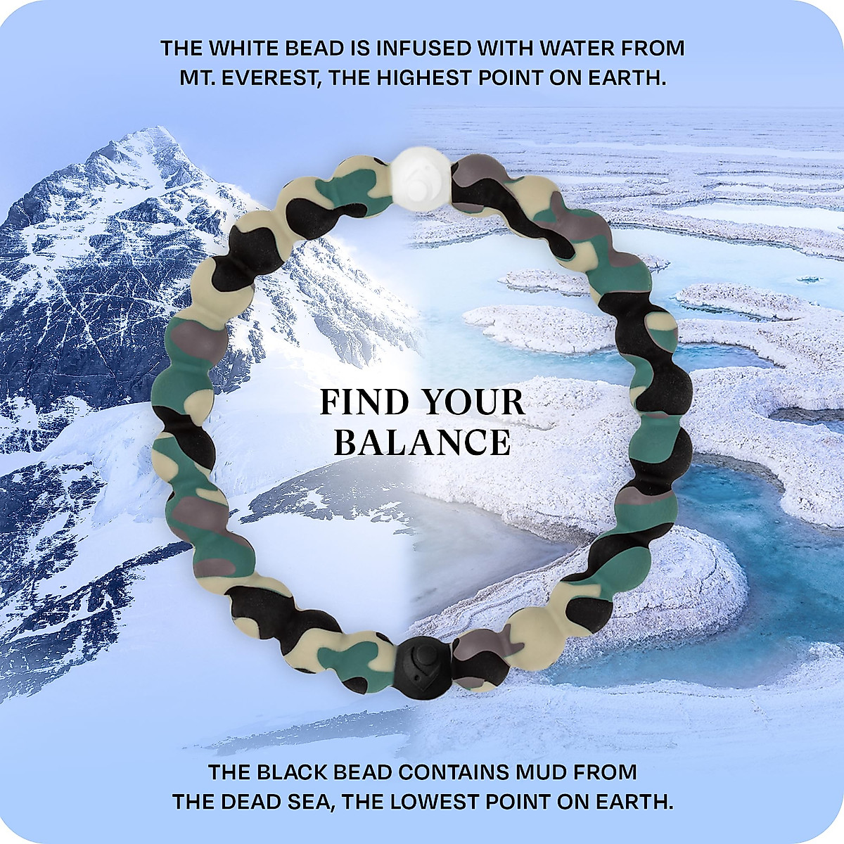 Lokai Silicone Beaded Bracelet for Veterans Awareness - Medium, 6.5 Inch Circumference - Jewelry Fashion Bracelet Slides-On for Comfortable Fit - Veterans Awareness Bracelet for Men, Women & Kids