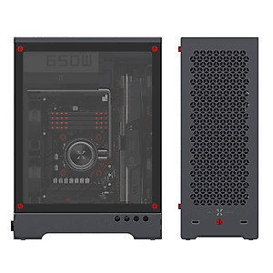 C1(C1 Upgraded Version)Micro ATX Computer Case for PC 2023 Mid Tower Aluminum Alloy Large Side Penetration MATX ITX Gaming Case in-Line Long Graphics Card ATX Power Supply 240 Water-Cooled Hard Drive