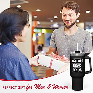 SANDJEST Leaving Job Gifts for Coworkers You Are Dead toUs Tumbler 40oz Stainless Steel with Handle and Straw, Farewell Gifts, New Job Gifts, Going Away Gift for Colleagues Men Women