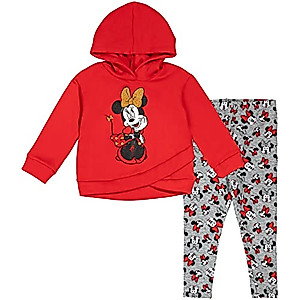 Disney Minnie Mouse Infant Baby Girls Fleece Hoodie and Leggings Outfit Set Red 18 Months