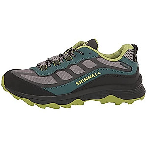 Merrell Moab Speed Low WTRPF Sneaker, Deep Green/Black, 3 US Unisex Big Kid
