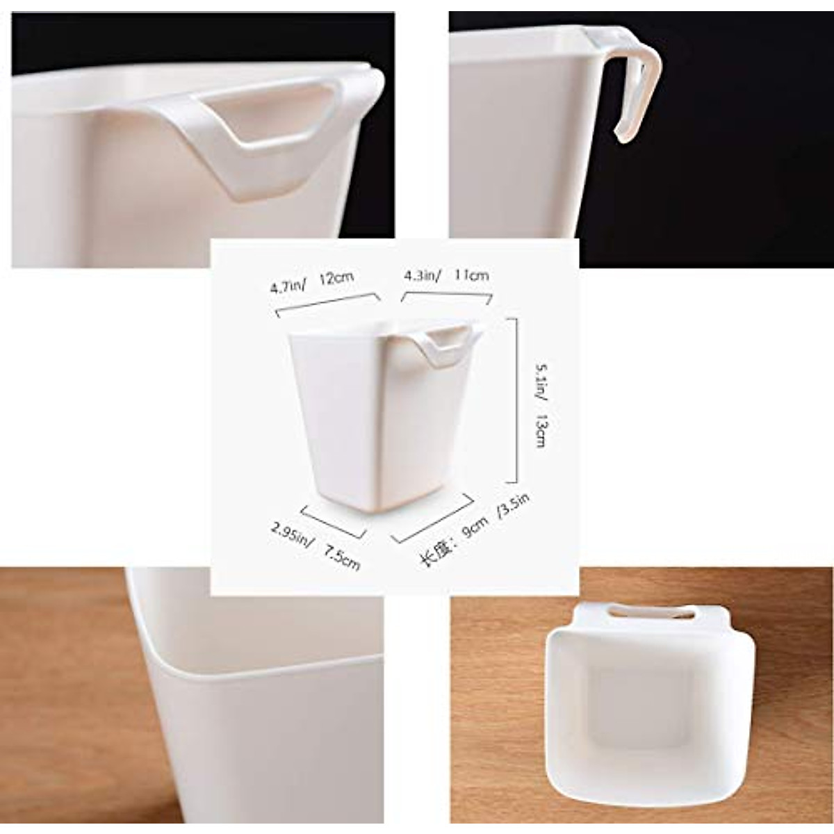 Lotsa Style Hanging Multi-Purpose Storage Bin Bucket Organizer for Utility Rolling Cart Craft Supplies, 3 Pack (Pink)