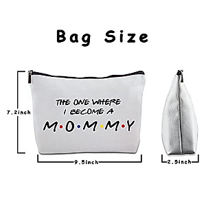 New Mommy Gift Pregnancy Gifts for First Time Moms Zipper Makeup Bag Travel Cosmetic Bag the One Where I Become a Mommy Bag First Time Mom Gift Mommy to Be Gift Baby Shower Announcements Ideas