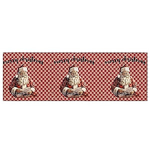 Miaklek Christmas Kitchen Rugs Anti Fatigue Mats for Kitchen Floor Cushioned Kitchen Rugs and Mats Non Slip Kitchen Runner Comfort Standing Mat, American Vintage Style Red Lattice