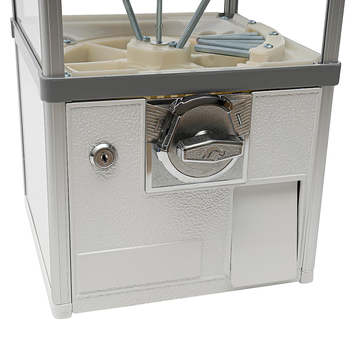 Gdrasuya10 Vending Machine, Gumball Dispenser Machine Huge Load Capacity Gumball Bank High Security Toy Vending Machine for 1.77-1.97in Gumballs/Toys, 25 Cents Coin (White)