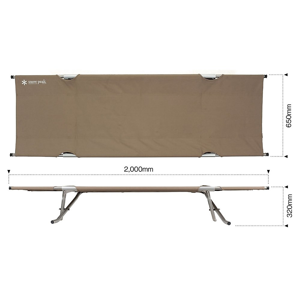 Snow Peak High Tension Cot, Beige