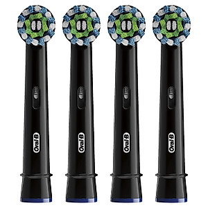 Oral-B CrossAction Electric Toothbrush Replacement Brush Head Refills, Black, 4 Count