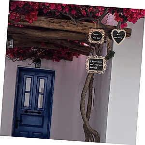 Ciieeo 3pcs Small Blackboard Pendant Wooden Chalkboard Sign Wedding Sign Message Blackboard Woodsy Decor Table Topper Tabletop Chalkboard Sign Hanging Blackboard Sign Price Tags Mini Set