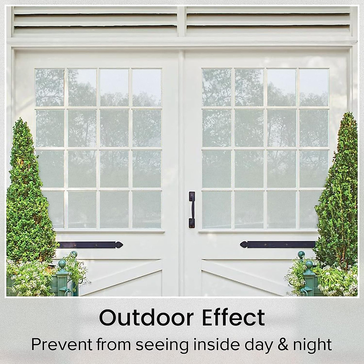 rabbitgoo Window Privacy Film, Non-Adhesive Frosted Glass Window Film for Bathroom, Static Cling Heat Blocking Stickers for Home Indoor Opaque Frosting Coverings House Tint, Matte White 23.6" x 78.7"