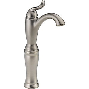 Delta Faucet Linden Vessel Sink Faucet, Single Hole Bathroom Faucet Brushed Nickel, Single Handle Bathroom Faucet, Diamond Seal Technology, Stainless 794-SS-DST