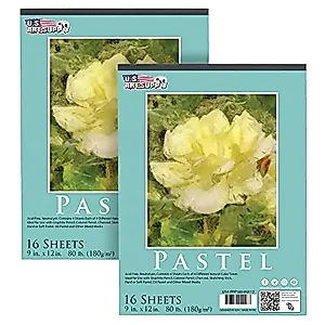 U.S. Art Supply 9" x 12" Premium Pastel Paper Pad, 80 Pound (180gsm), Assorted Natural Tone Paper Colors, Pad of 16-Sheets (Pack of 2 Pads)