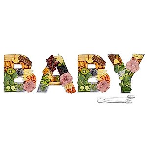 VLN DESIGNS Baby Letter Boxes - Gender Reveal Decor, Fillable Cardboard Letters for Charcuterie Boards, Baby Shower Decorations