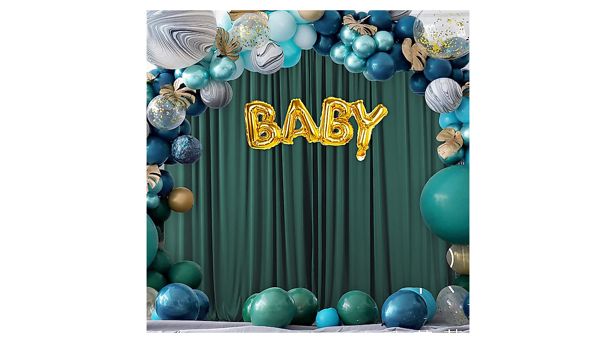 10ftx10ft Hunter Green Backdrop Curtains for Events