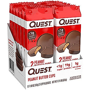 Quest Nutrition High Protein Low Carb, Gluten Free, Keto Friendly, Peanut Butter Cups, 12 Count (Pack of 1) (total- 17.76 Ounce)