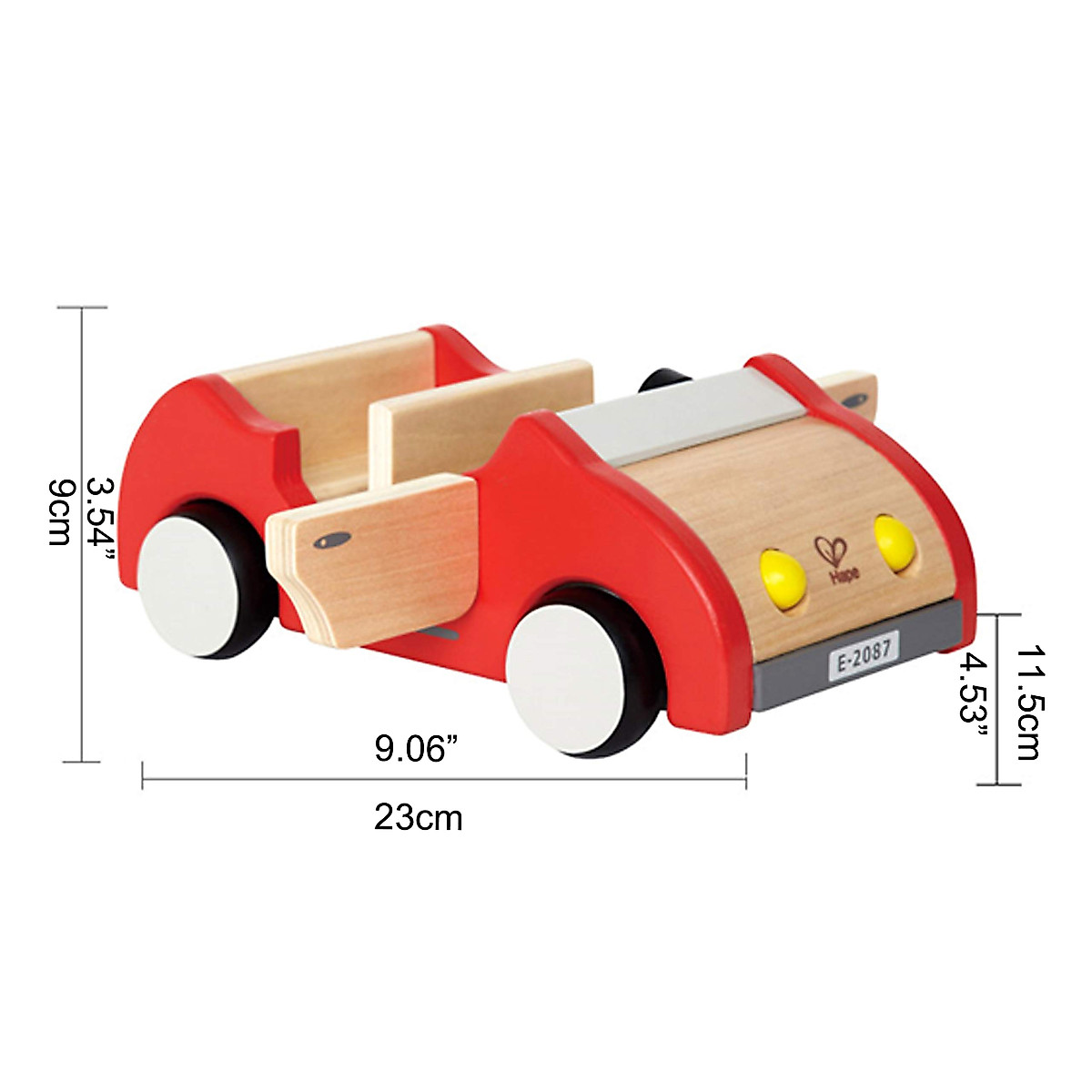Hape Wooden Doll House Family Car| Toy Vehicle Seats up to 4 Figures for Complete Doll House Furniture Set