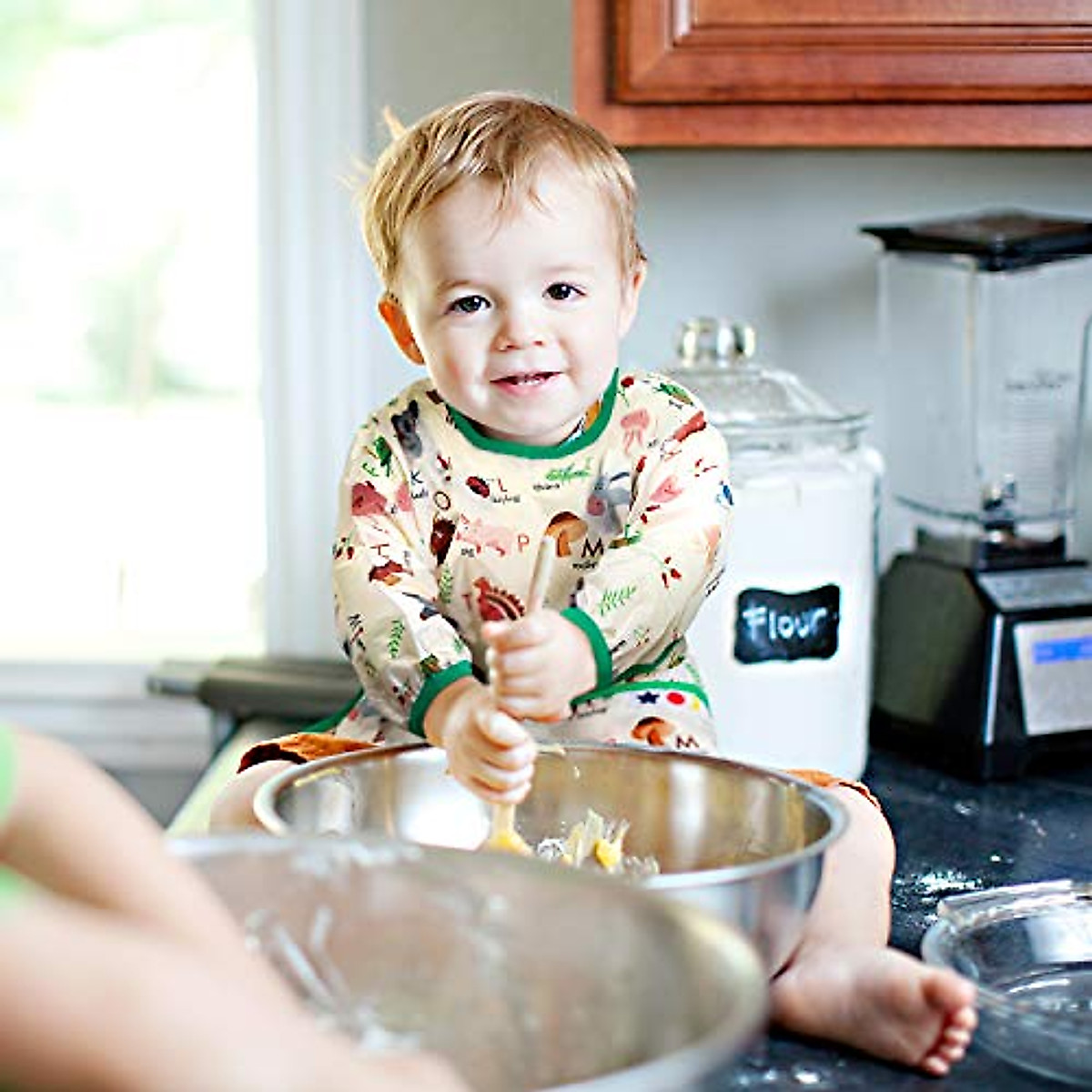 3 Pcs Waterproof Baby Bibs | Long Sleeves Weaning Smock Bib with Food Catcher Pocket for Toddler Eating | Baby Led Weaning | Full Cover Wearable Sleeved Bibs Shirt Apron Set | 6-24 Months