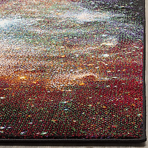 SAFAVIEH Galaxy Collection 2'3" x 8' Purple / Multi GAL109P Abstract Non-Shedding Living Room Entryway Foyer Hallway Bedroom Runner Rug