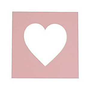 16x16 Mat Bevel Cut for 12x12 Photos - Precut Pink Heart Shaped Photo Mat Board Opening - Acid Free Matte to Protect Your Pictures - Bevel Cut for Family Photos, Pack of 1 Matboard Show Kit With Acid