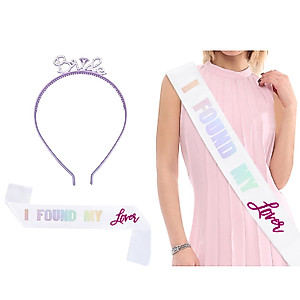 Pre-Strung Its Me Hi I'm The Bride Its Me Banner Garland I Found My Lover Sash Headband Veil Holographic Bachelorette Party Banner Iridescent for Bachelorette Party Decorations Singer Inspired Party Decor