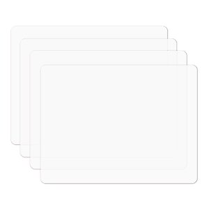 Silicone Placemats, Food-Grade Non-Slip Waterproof, Dining, Stain Resistant, Countertop Protector, Kitchen Counter Mat, Heat Resistant, Baking mat Dishwasher Safe (15.7x11.8Inch-4pack, Translucent)
