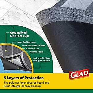 Glad for Pets Activated Carbon Dog Training Pads - Super Absorbent and Leak Proof Dog Pee Pads Extra Large, Indoor Potty Pads with Adhesive Strips, XL Puppy Pad Giant Size, 30" x 36", 24 Count