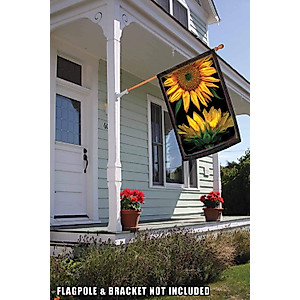 Toland Home Garden 101193 Sunflowers On Black Fall Garden Flag 28x40 Inch Double Sided for Outdoor Summer House Yard Decoration