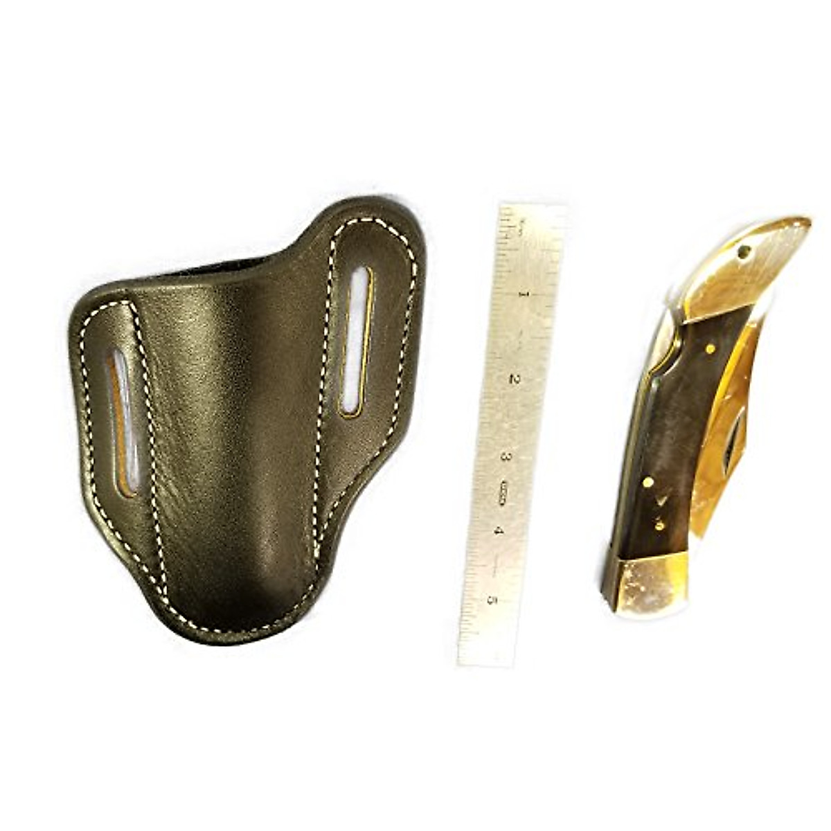 Black Folding Hunter Leather Knife Sheath
