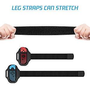 RHOTALL Leg Strap for Nintendo Switch Sports/Ring Fit Adventure, OLED Model Joy Con Controller Game Accessories, Adjustable Elastic Sport Movement Leg Band- 2 Pack