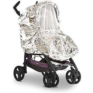 Silver Coat Heat Blocking Adjustable Sun Reflective All-weather Cover for the baby stroller body which reduces in half inside it. Also it’s a waterproof dustproof snowproof cover,