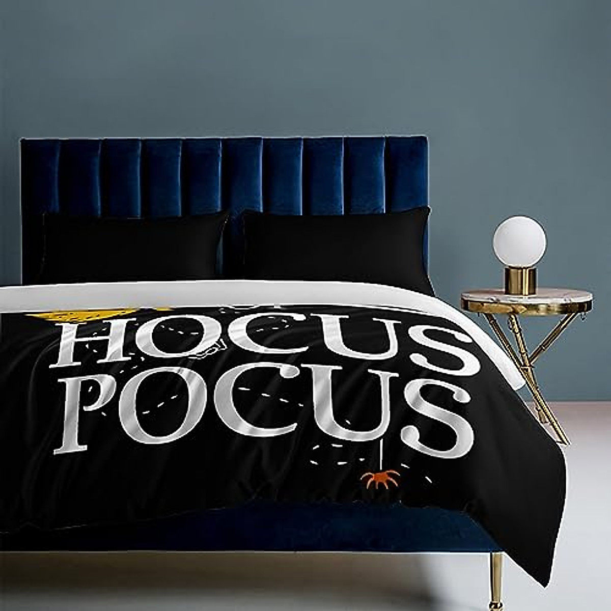 ggtg Hocus Pocus 3-Piece Bedding Set Soft Microfiber Sheet & Pillowcase Sets Full Size Sheet Set 90"x90"