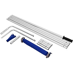 Hysache Roof Snow Rake Shovel, Professional 20ft Snow Removal Tool w/ Adjustable Telescoping Handle & Wheels, Adjustable Length Lightweight Snow Remover for Long or Low-Pitched Roofs, Blue, OP3058