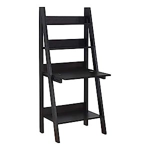 Monarch Specialties Tryy Ladder Desk - Bookcase - Wall Bookshelf - Stand Shelf, 61"H, Cappuccino