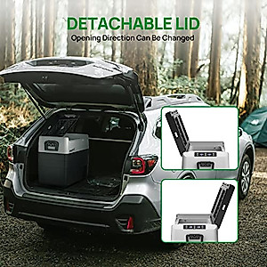 F40C4TMP 12 Volt Portable Refrigerator, 58 Quart Dual Zone Car Freezer, Independent Temperature Control -4℉ to 50℉, 55L Compressor Fridge, Camping, Travel, Trip, Vehicle, Home, 12V/24V DC & 110V AC