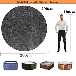 79 inch Dia Round Hot Tub Mat,Above-Ground Pool Protector Mat,Anti-Slip Water-Absorbent Hot Tub Mat,Large Inflatable Hot Tubs Floor Pad,Washable Reusable for Hot Tubs Mat.
