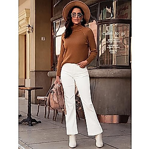 luvamia 2023 Wide Leg Jeans for Women High Waist Stretchy Classic Baggy Flare Jeans Denim Pants Women Pants Casual Womens Jeans High Waisted Women White Pants Size Medium Size 8 Size 10
