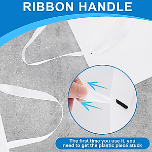 Argivean White Gift Bags With Handles: 6pcs Medium Large Gift Bags Bulk 12.6x4x8.7 Inch For Wedding Party Birthday Business