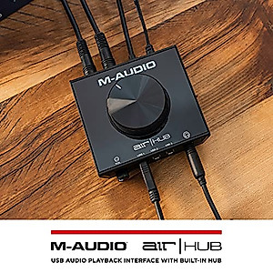 M-Audio AIR|HUB - USB Audio Interface with 3 Port Hub and Recording Software from MPC Beats Included
