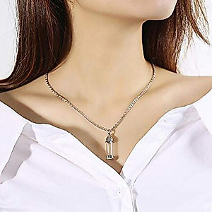 Urn Necklace for Ashes Hourglass Glass Cremation Jewelry Openable Container Pendant Vial Tube