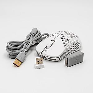 G-Wolves Hati HT-S ACE Wireless Gaming 58 gram Ultra Lightweight Honeycomb Design Mouse(White)